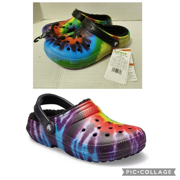 CROCS | Shoes | New Unisex Crocs 2634 Classic Lined Tie Dye Clog Multi ...